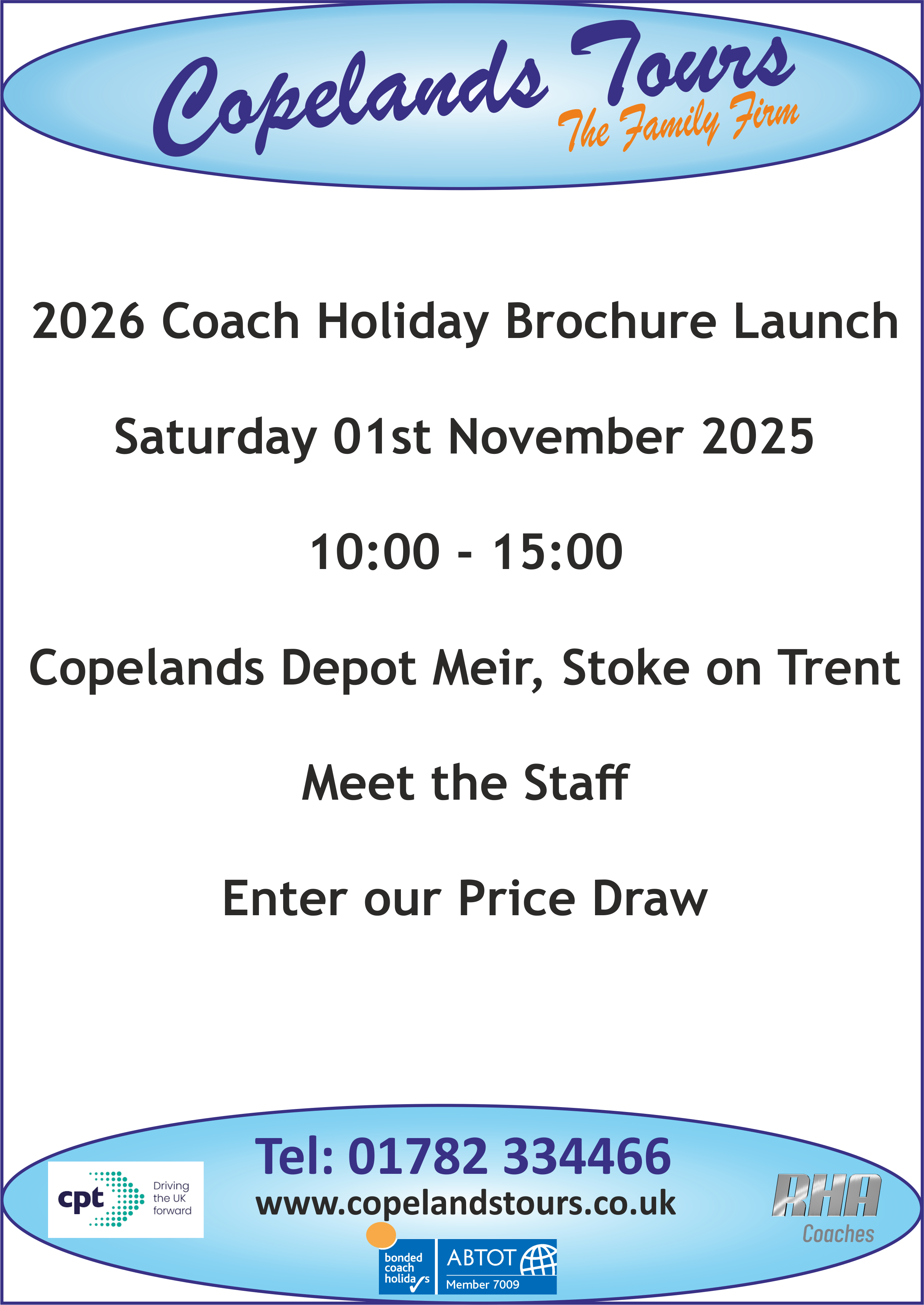 Copeland's Tours based in Stoke-on-Trent, Staffordshire. Coach hire ...